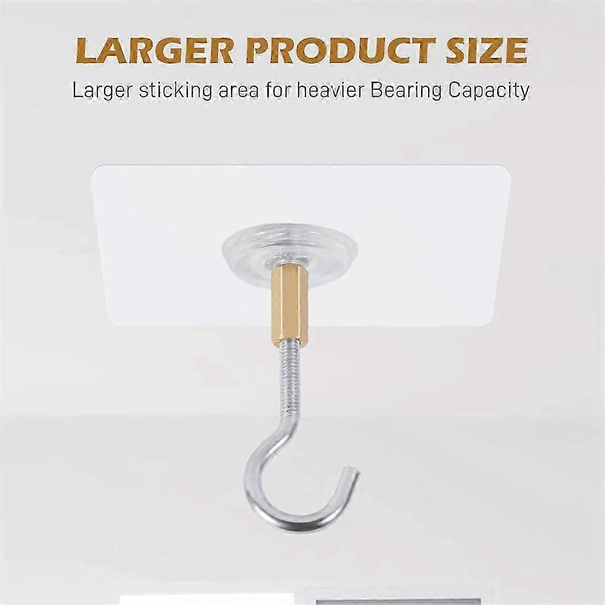 10-Pack Heavy Duty Adhesive Ceiling Hooks for Hanging, Sticky Hangers ...