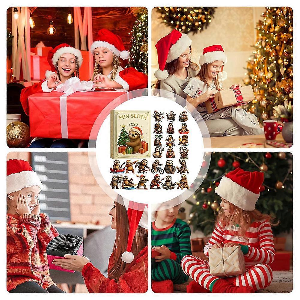 Unique 2D Sloth Advents Calendar Present Lovely Cartoon Figure Present ...