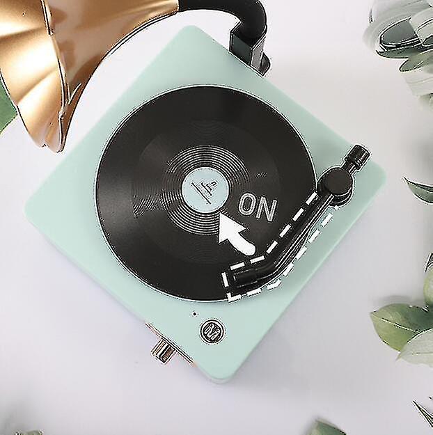 Mini Retro Horn Flower Audio Rotary Record Player Speaker Phonograph ...