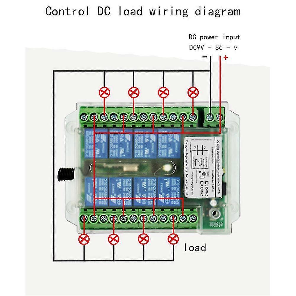 8 Channel Wireless Rf Remote Control Switch Dc 9-72v Remote Control ...