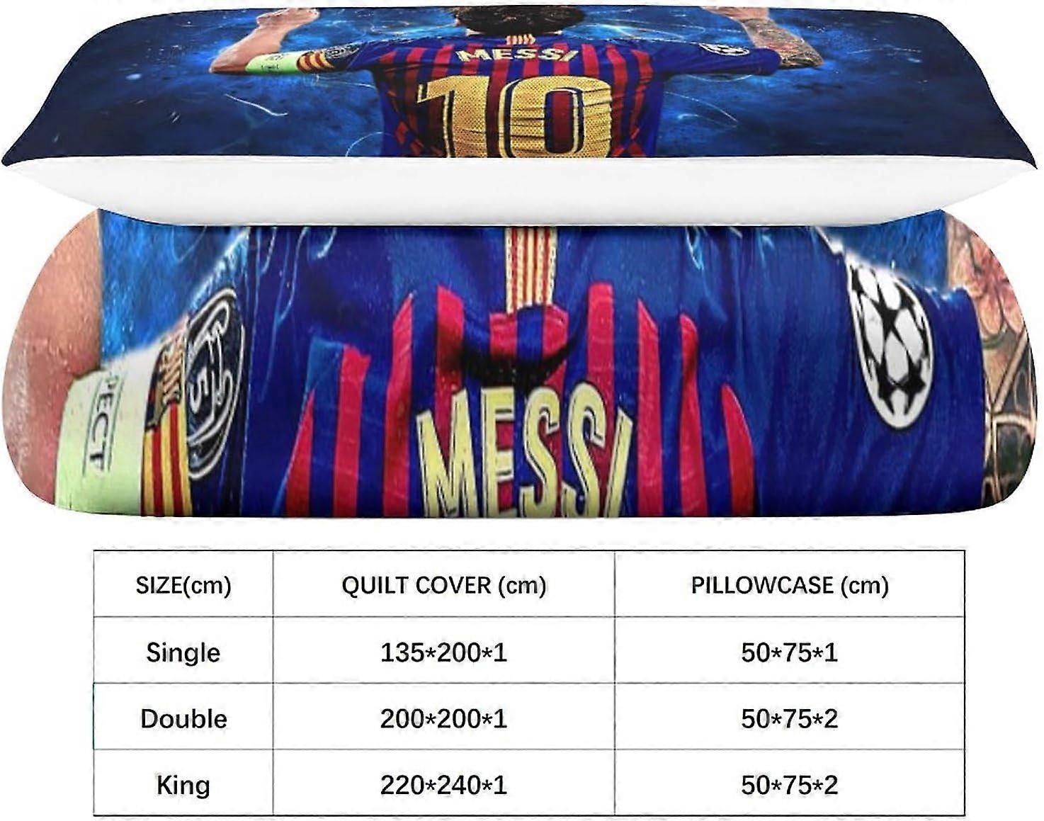 Messi 3D Printed Bedding Set Duvet Cover Pillowcase, 2 Piece Lionel ...