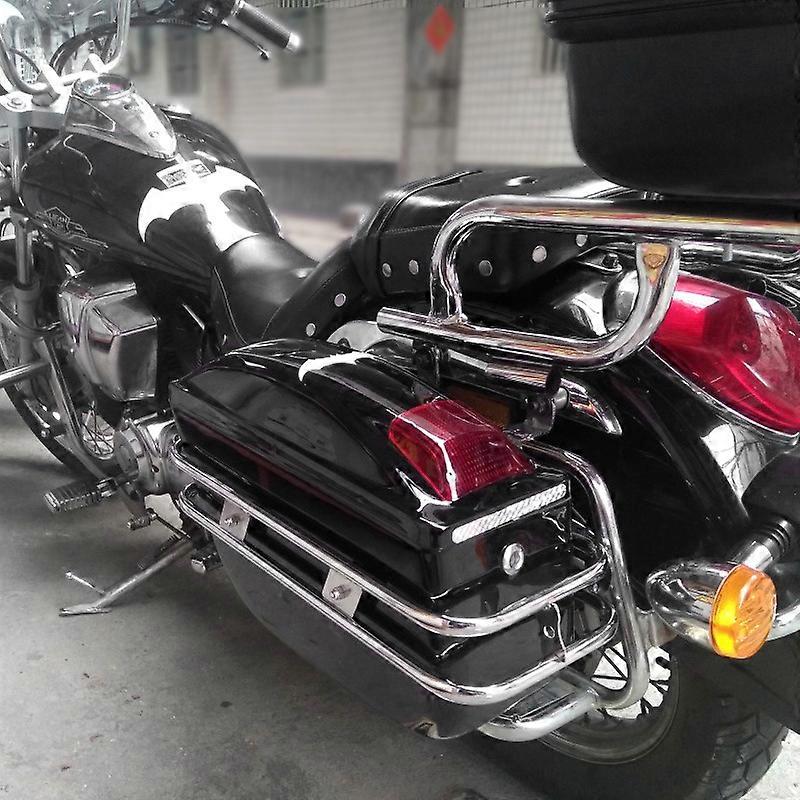 A Pair General Motorcycle Side Boxs Luggage Tank Tail Bag Led Light ...