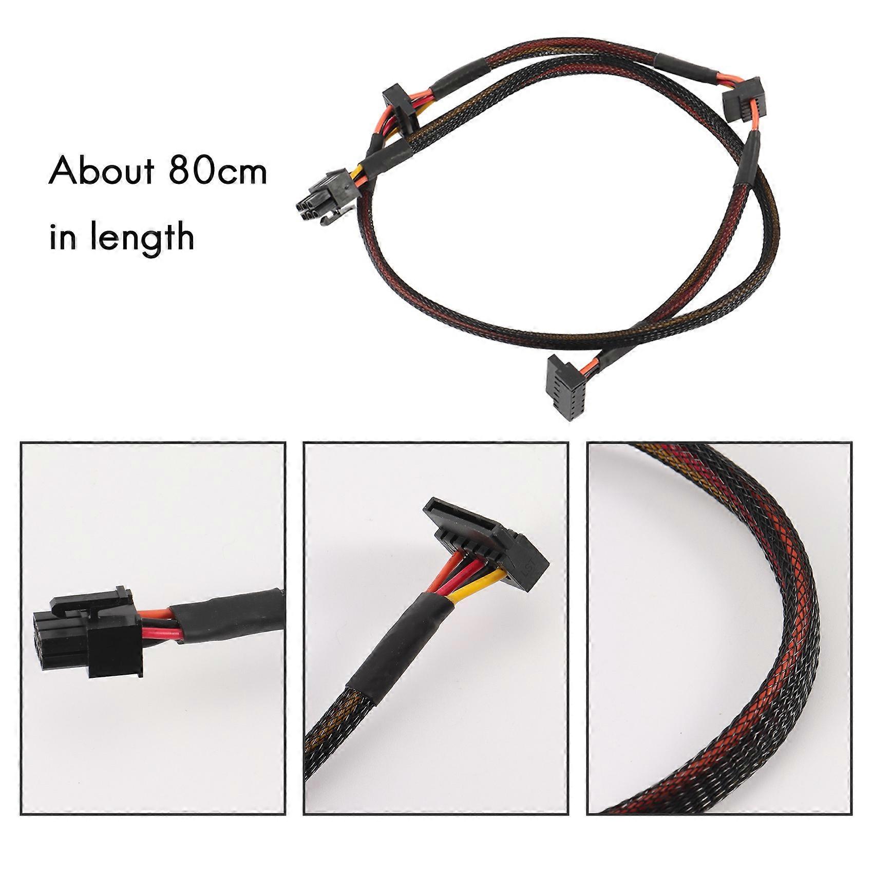 Modular PSU 6Pin to 3-Port SATA Power Cable 18AWG Wire 80cm for NP ...