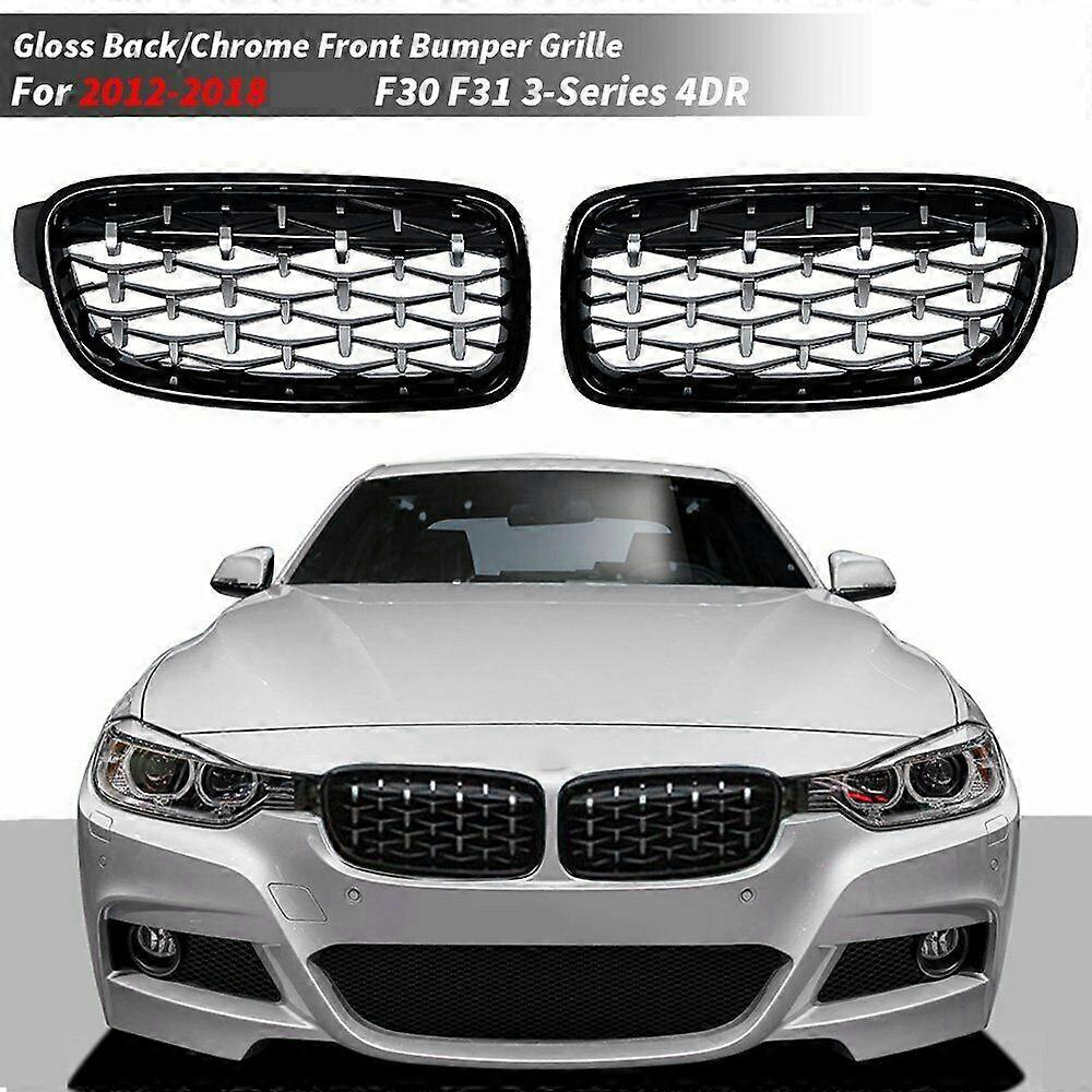 Front Kidney Grill, Front Hood Diamond Grille Meteor Grill for F30 F31 ...