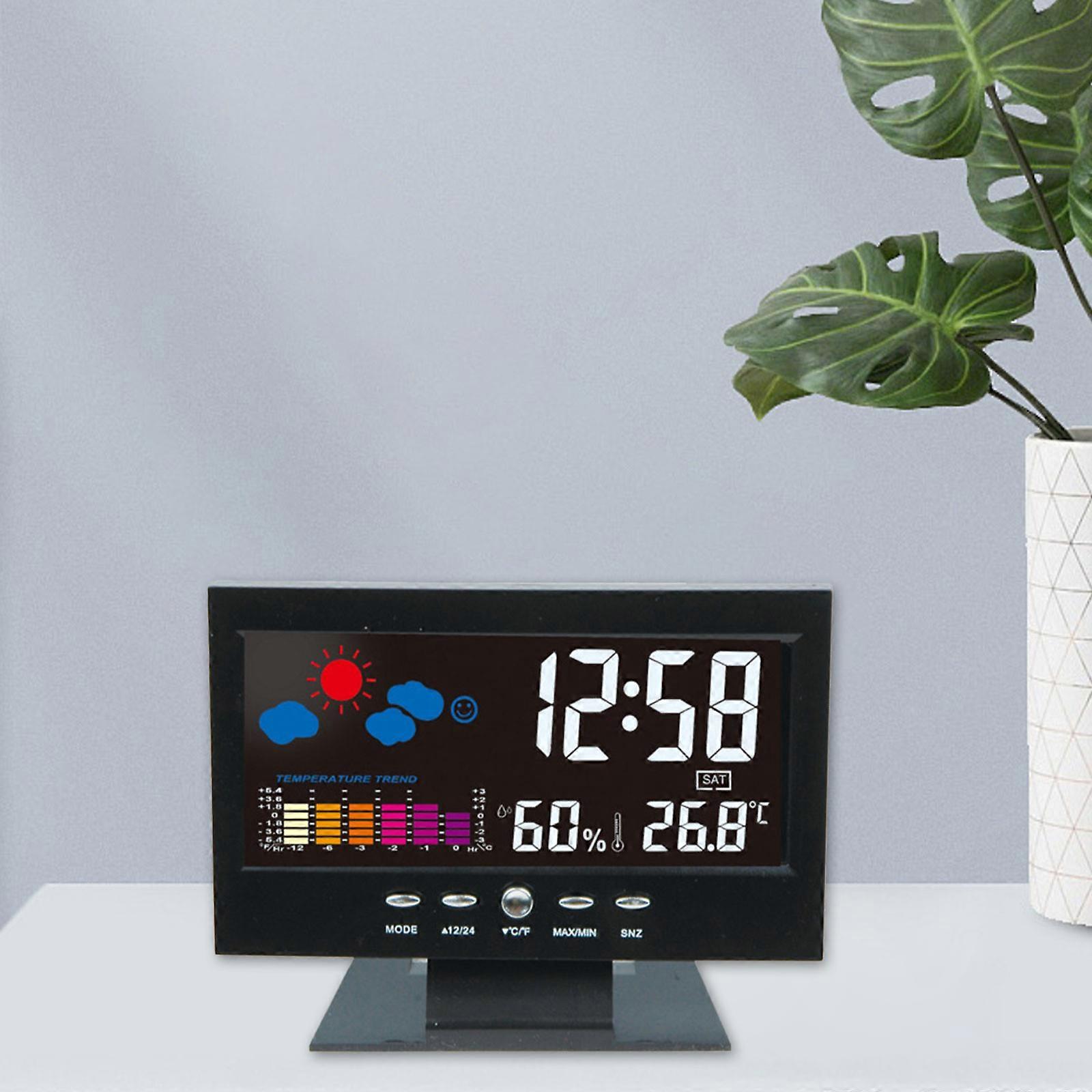 Temperature And Humidity Colour Screen Clock Weather Projections LCD ...