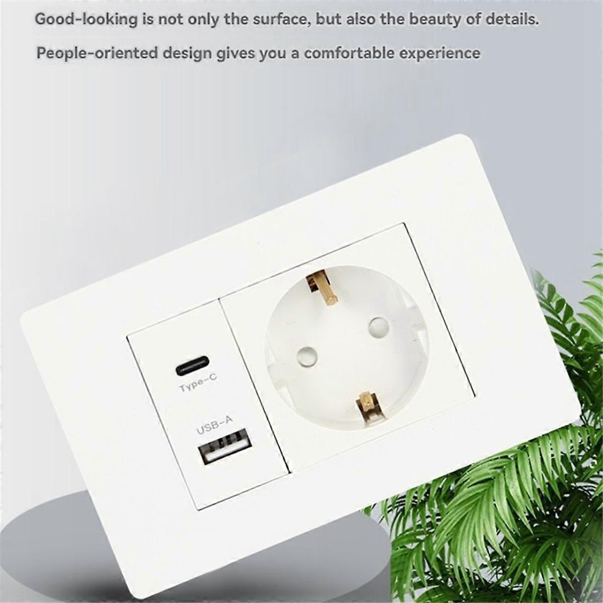 Standard Socket Wall Power Socket USB+TYPE-C+EURO Socket 16A 180V-250V ...