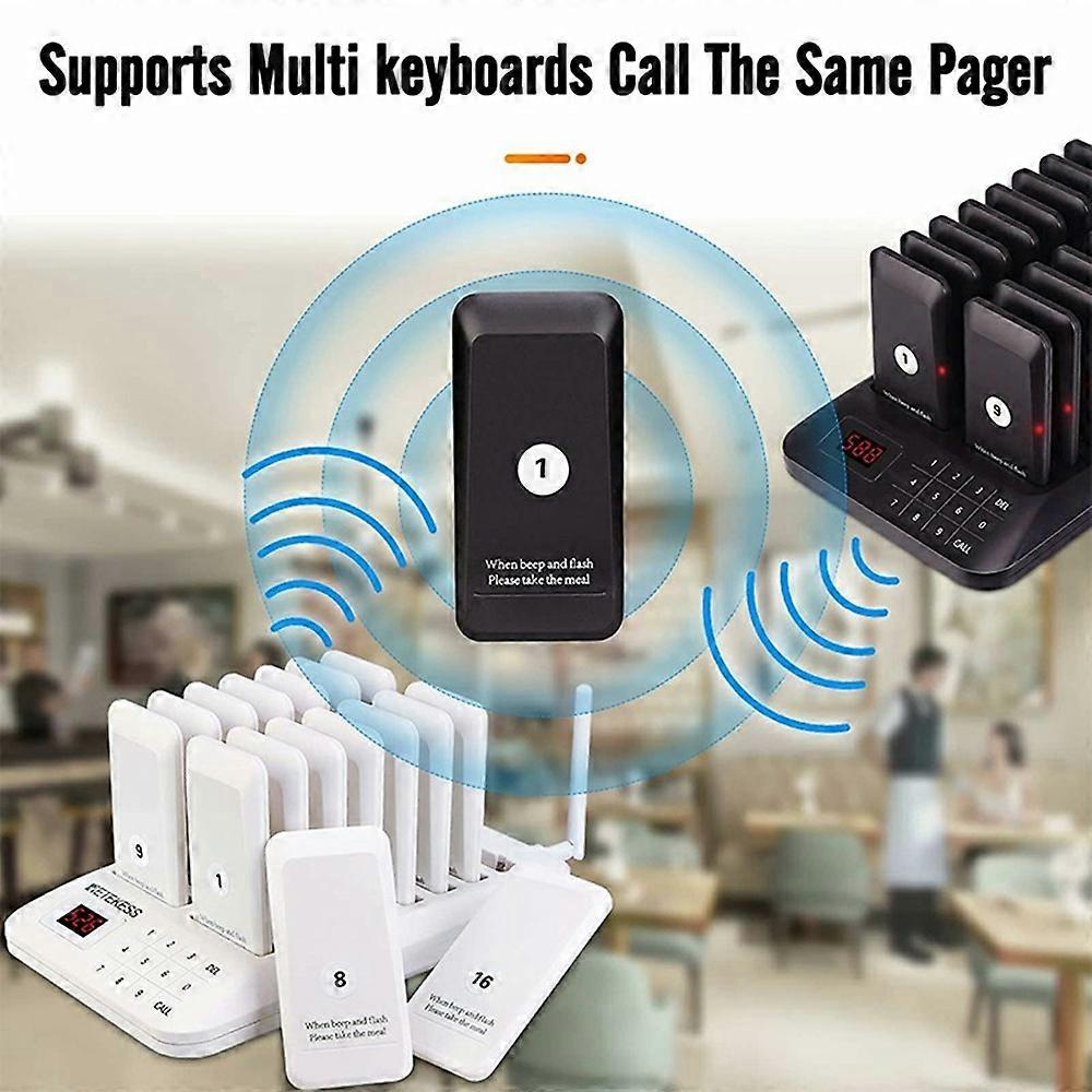 Wireless Restaurant Buzzer Pager 16 Beepers Queuing System for Guest ...