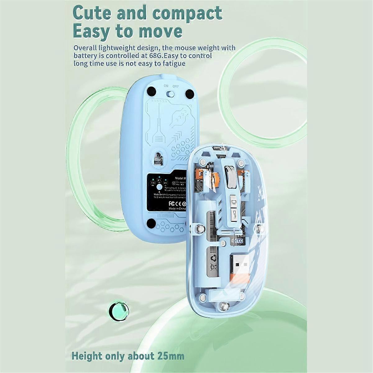 Wireless Mouse Bluetooth 5.1 2.4G Tri-Mode Gaming Mouse Ergonomic Mute ...