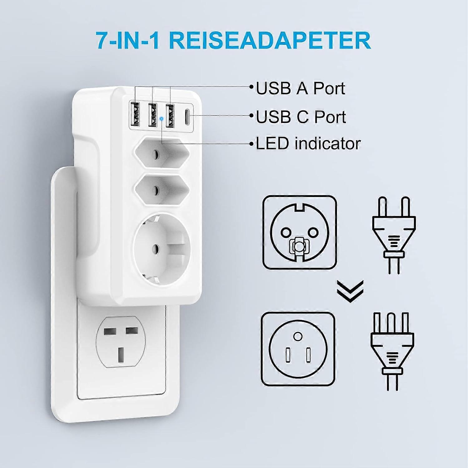 Adapter of US Canada outlet, Adapter of French vs US outlet 7 in 1 with ...