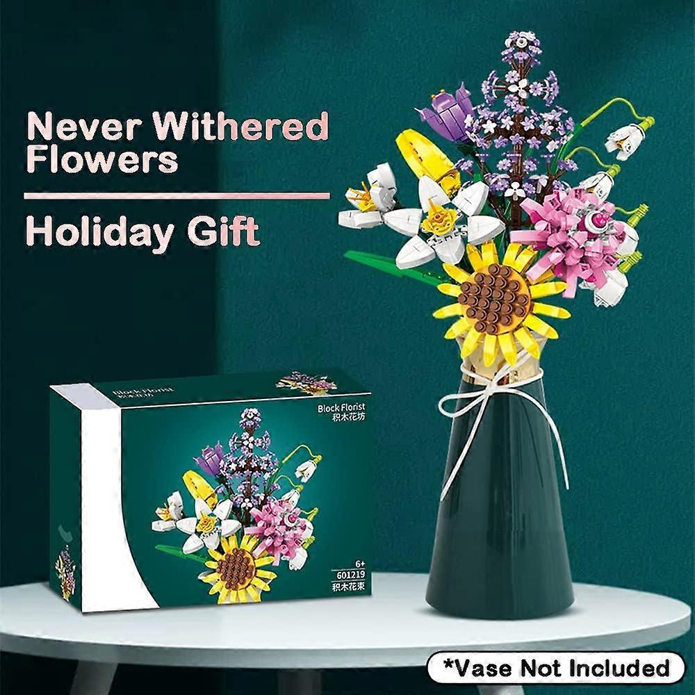 Flower Bouquet Building Blocks Kits 6 Pack Limerance, Artificial ...