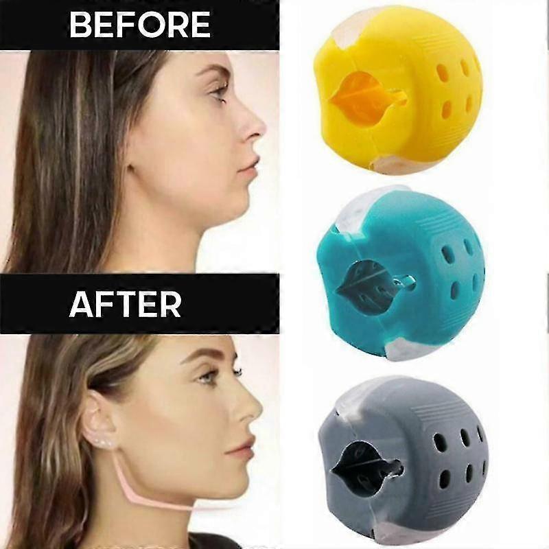 Jaw Exerciser Slim Face Fitness Silicon Balls Chin Workout Training ...