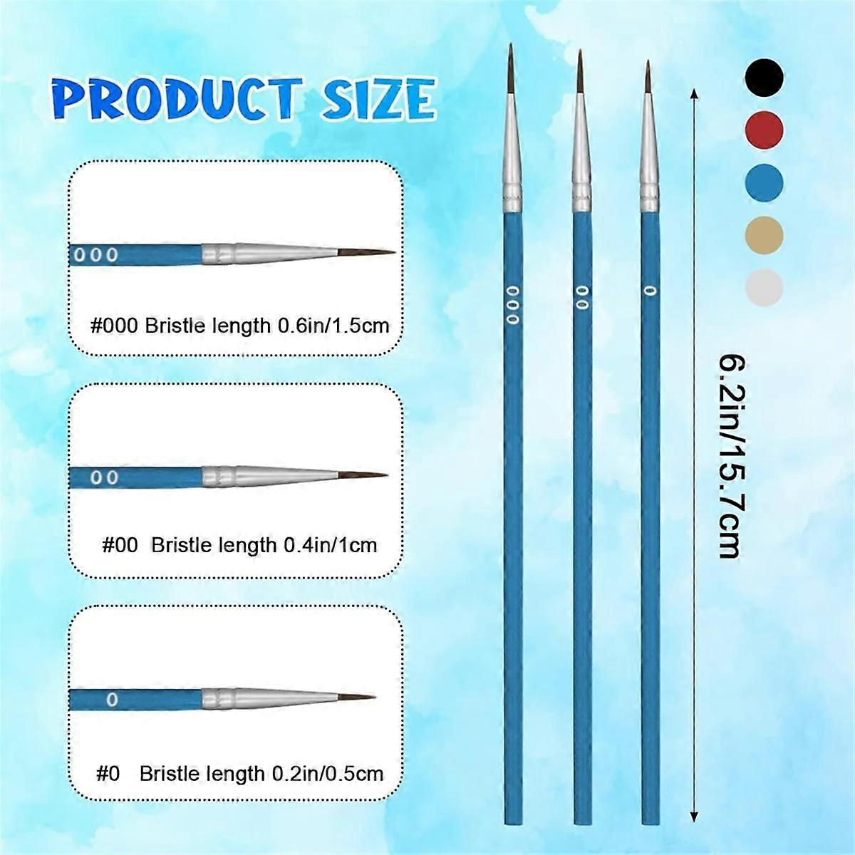 60 Pcs Tiny Paint Liner Brush, 5 Colors Detail Paint Brushes, Fine Tip Detail Brushes Kit for ...