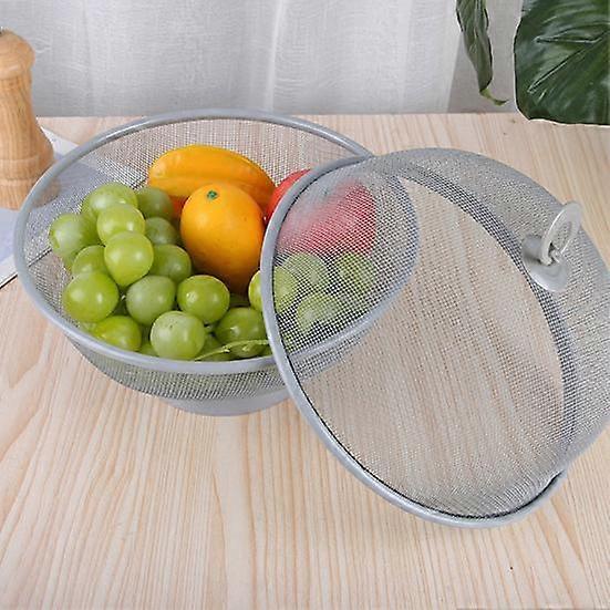 Large Capacity Mesh Fruit Basket with Lid Fly-Proof Fruit Bowl Easy to ...