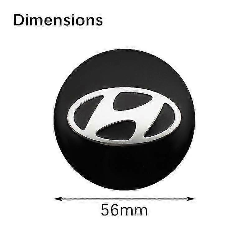 4pcs Car Wheel Center Hubcaps Emblem Stickers For Hyundai I10 I20 I30 ...
