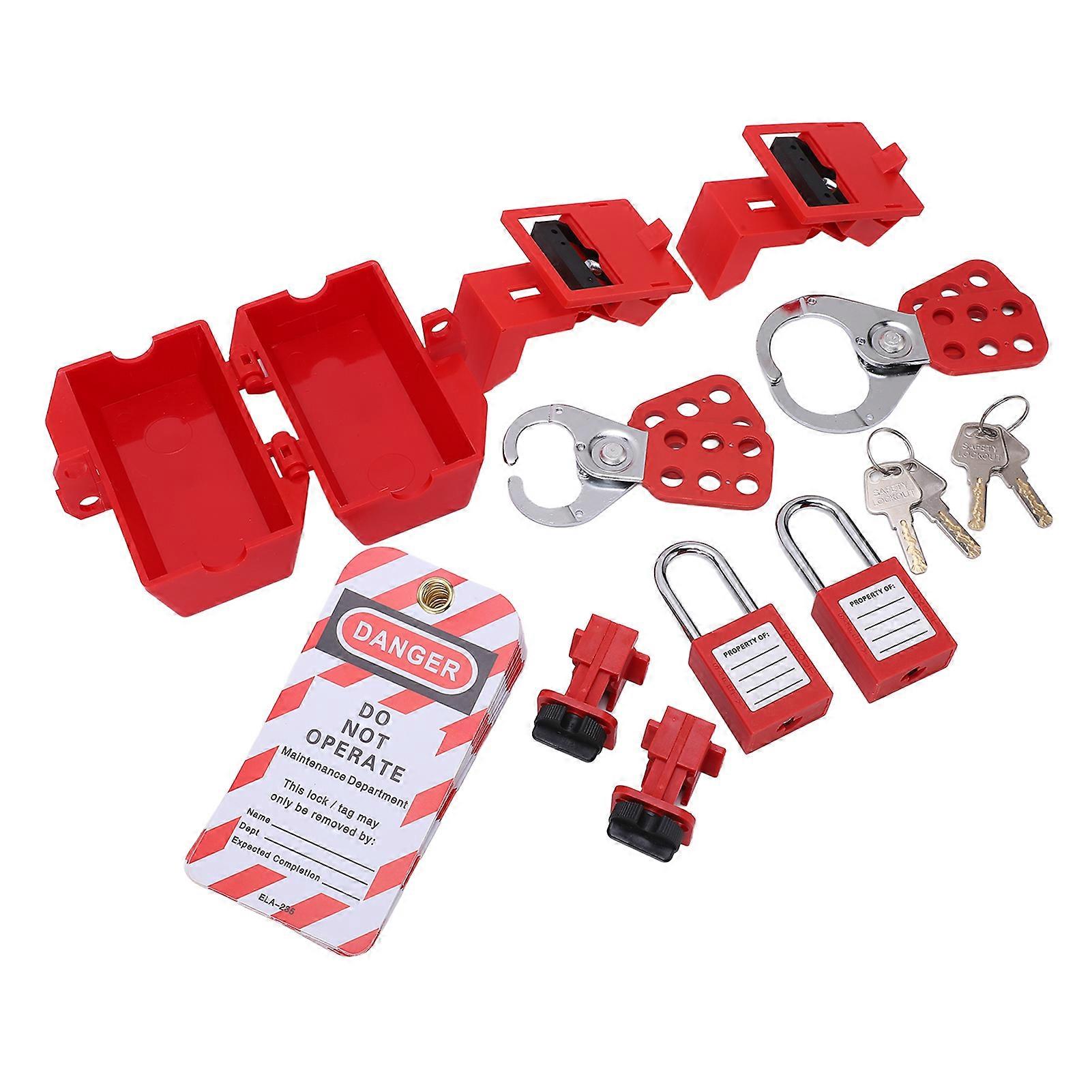 Electrical Lockout and Tagout Kit with Circuit Breaker Lockout Hasps ...