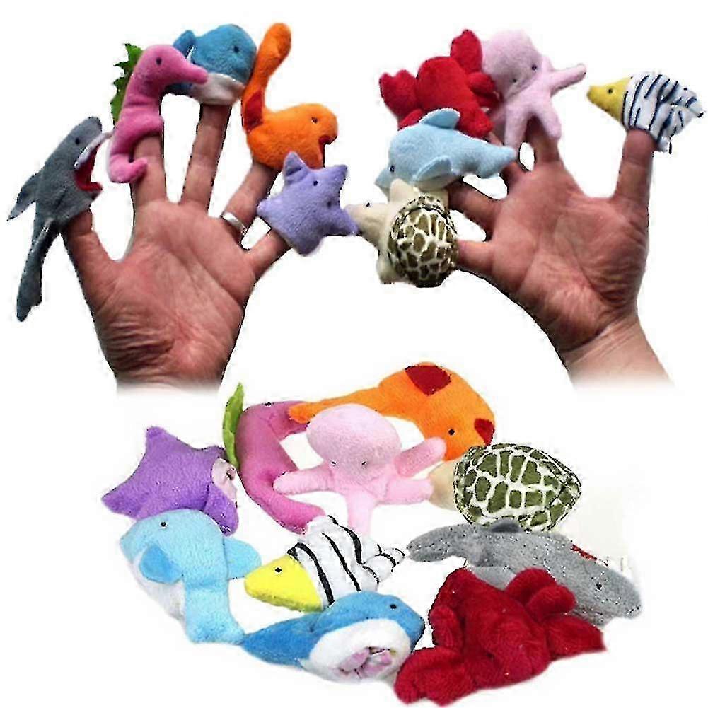 Christmas Gift Finger Puppets for Kids, 10pcs Cute Sea Animals Plush ...