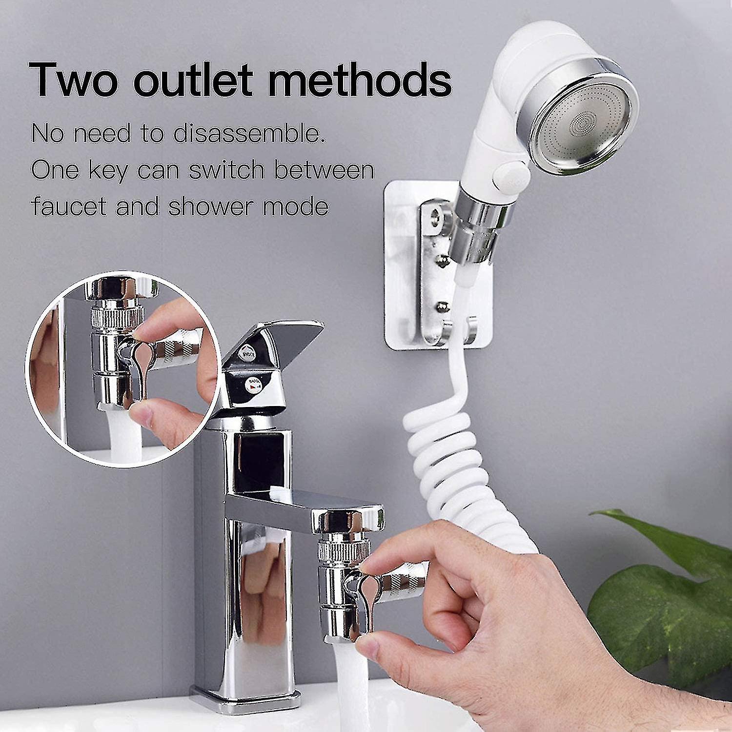 External Shower Head Set For Wash Basin, 1.5m Telescopic Tube Shower ...