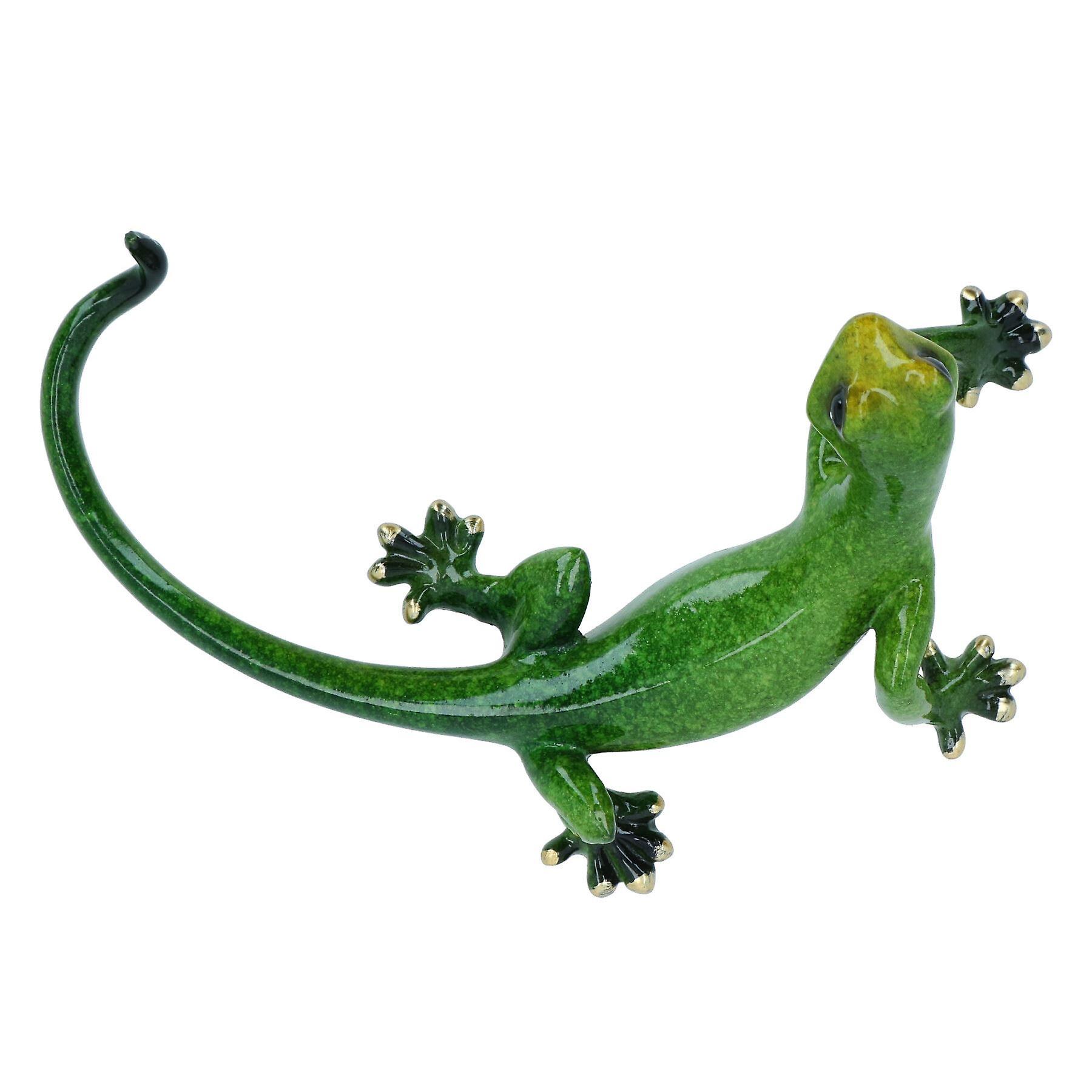 Green Speckled Gecko Lizard Resin Wall Shed Sculpture Statue House Full ...