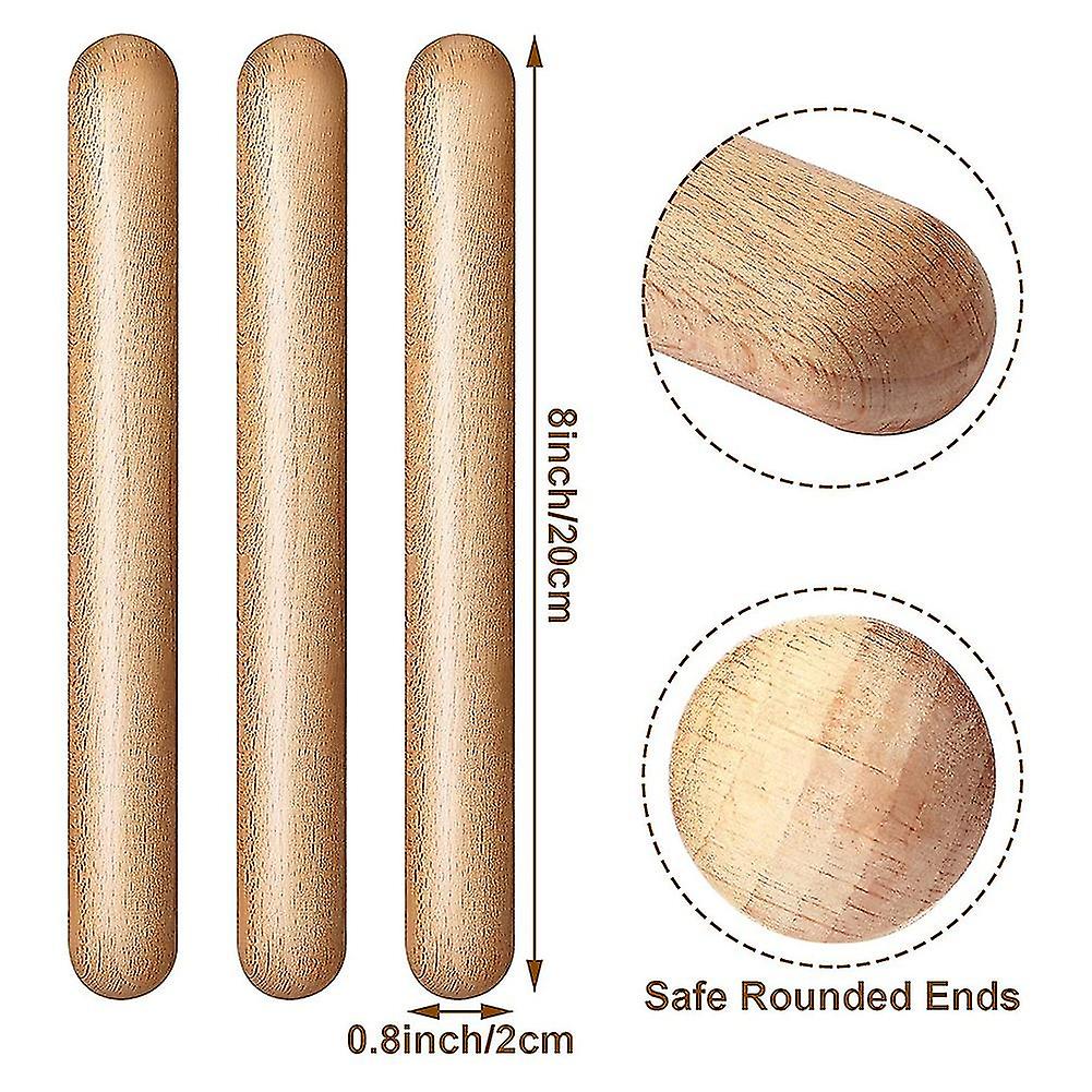 20pieces 8 Inch Kids Rhythm Sticks Music Lummi Sticks Classical Wood ...