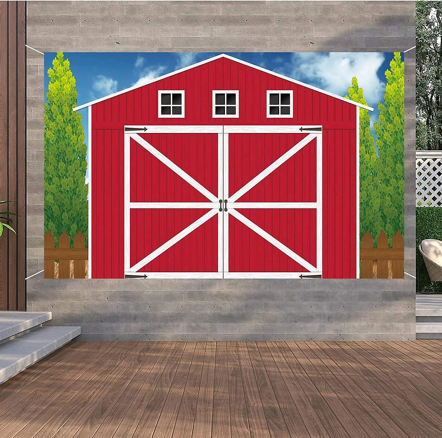 Barn Door Backdrop Farm Animals Theme Party Decorations Photo ...