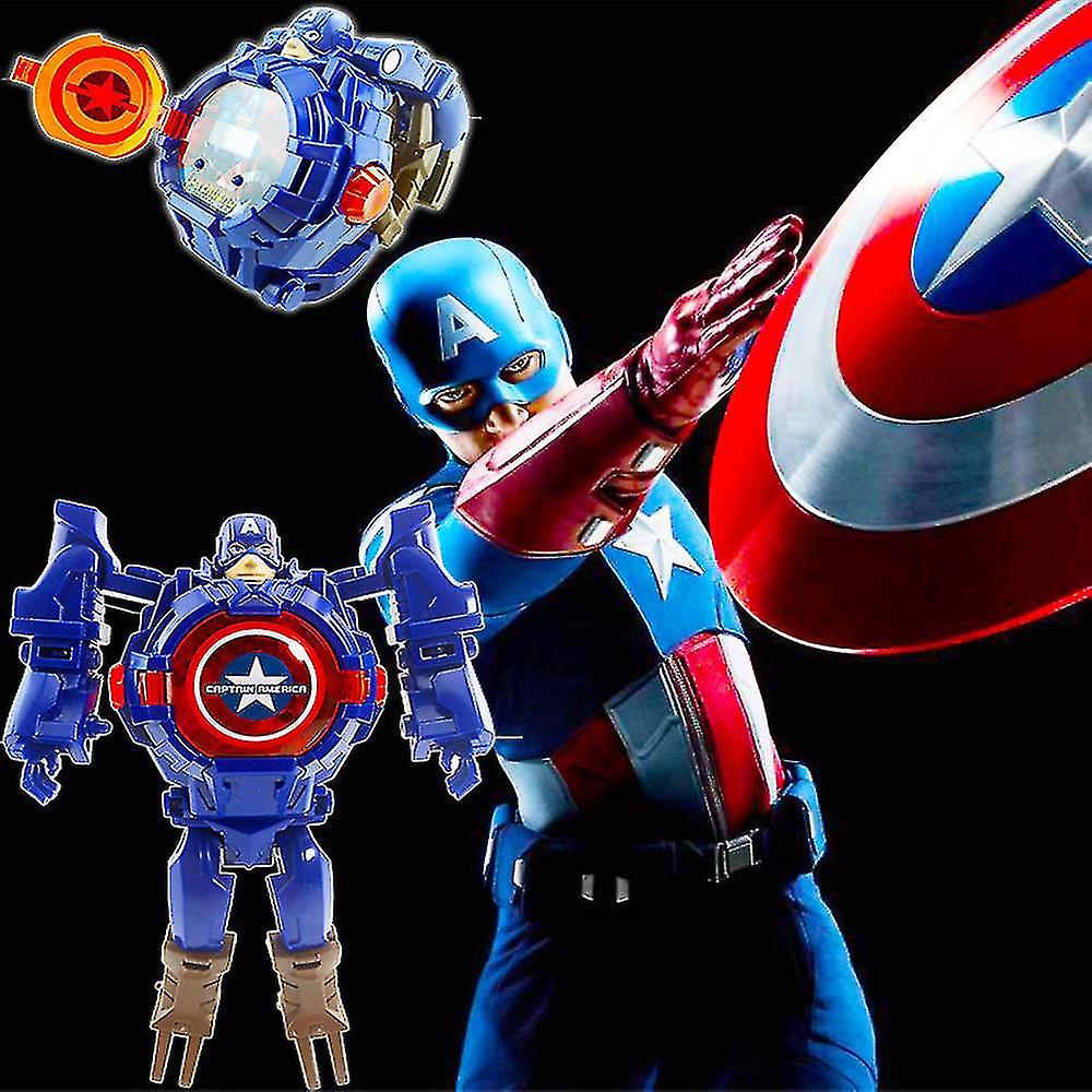Superhero Creative Robot Transformer Kids Glowing Watch Boys Digital ...