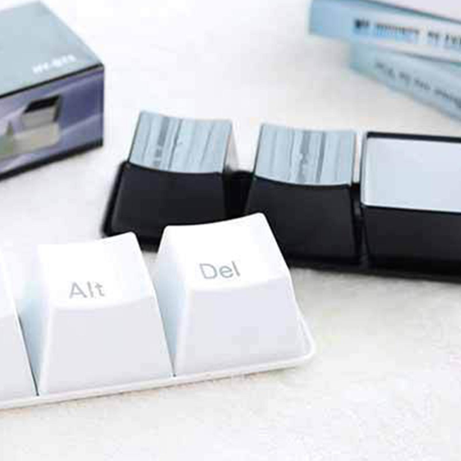 3PC Keyboard Coffee Tea Cups Set with Tray - Ctrl Alt Del Design ...