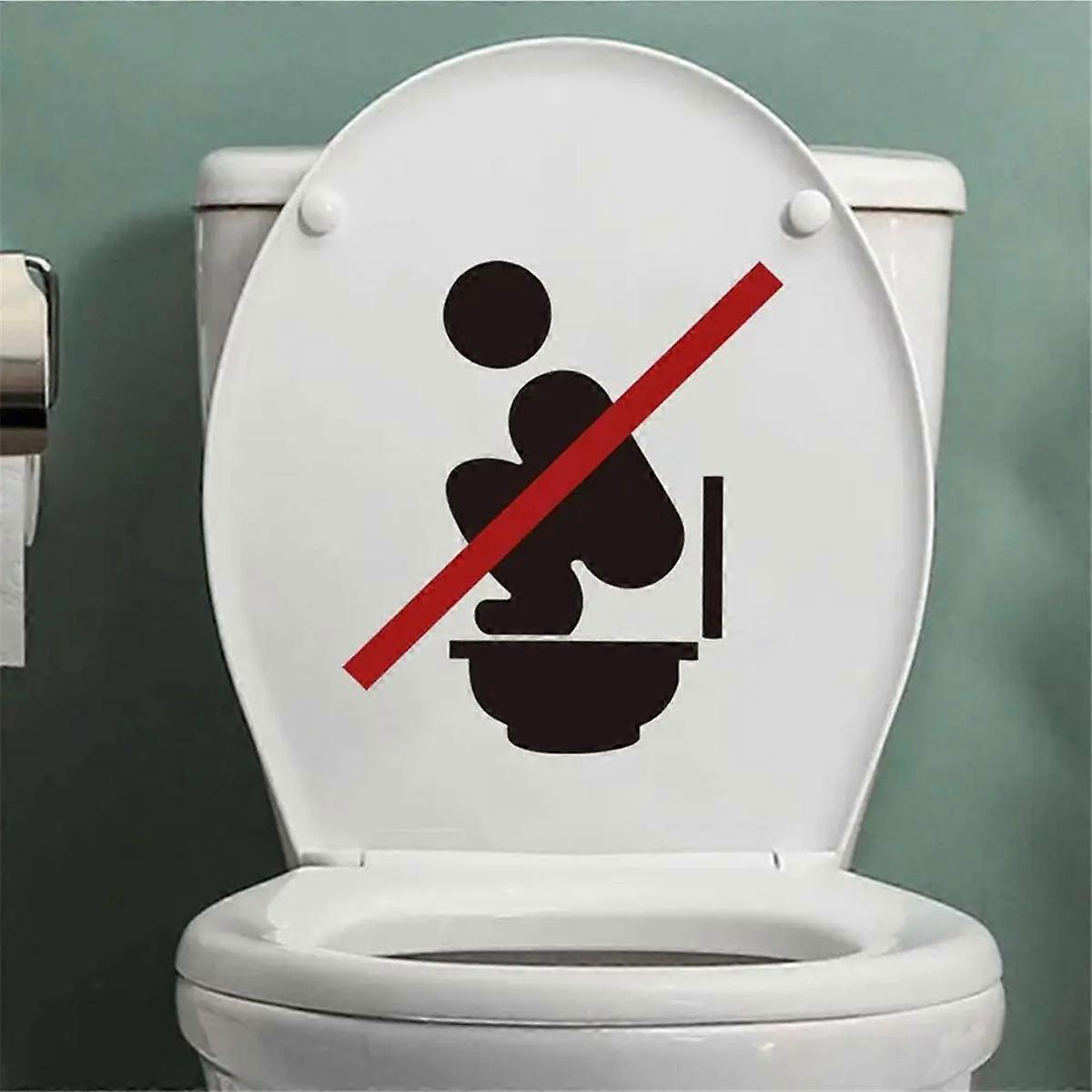 Warning Decals for Toilet Adhesive No Squatting Toilet Warning Stickers ...