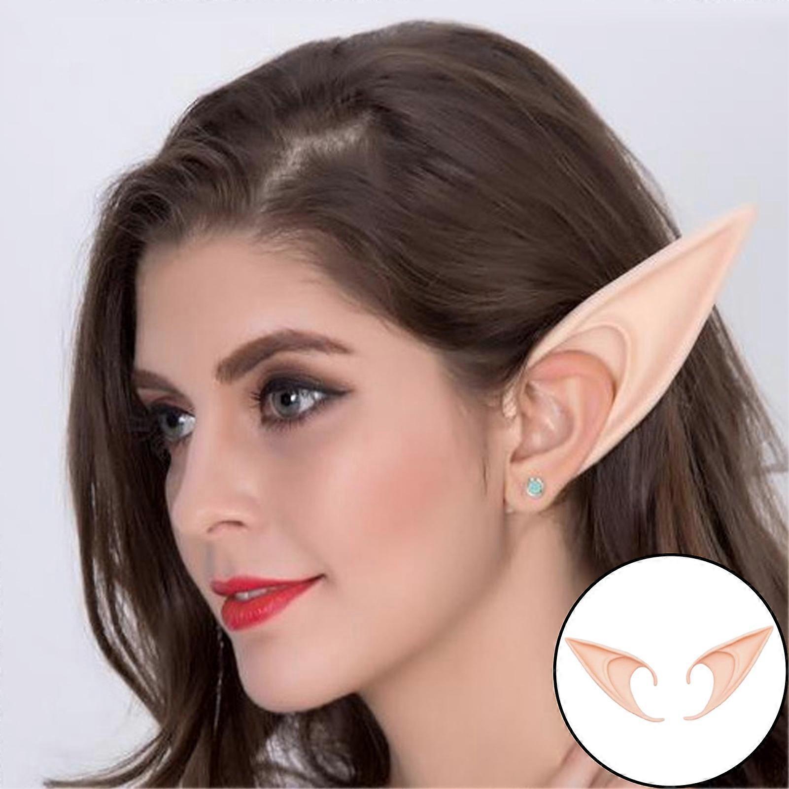 2Pcs Realistic Elf Ears Halloween Makeup Props Add Charm Wide ...