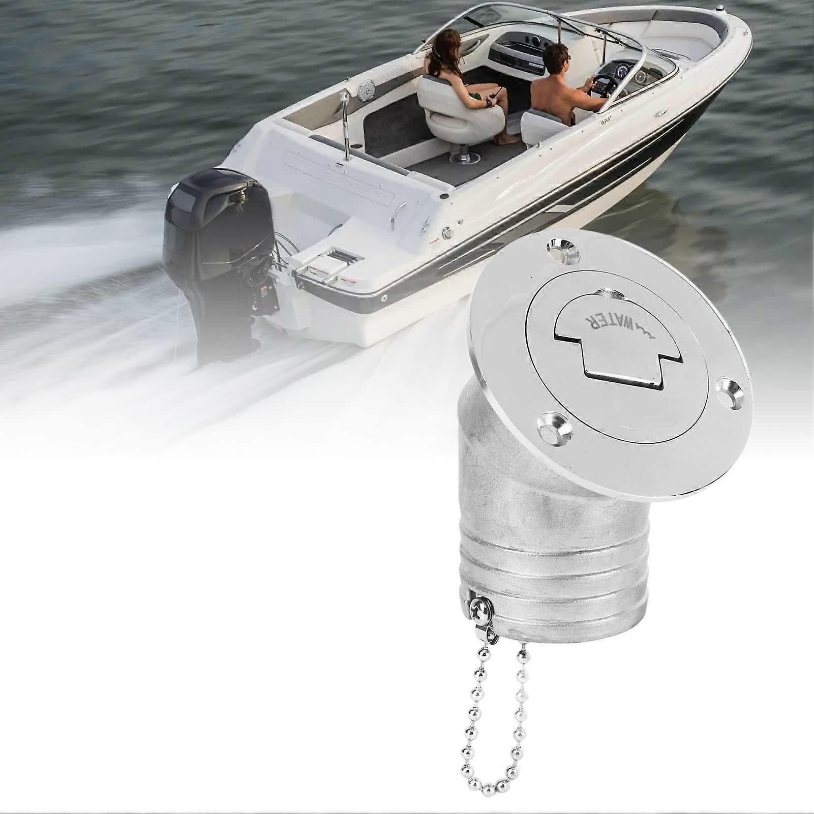 Boat Deck Fuel Filler, Stainless Steel Deck Fill Replacement Cap, 1-1/2 ...