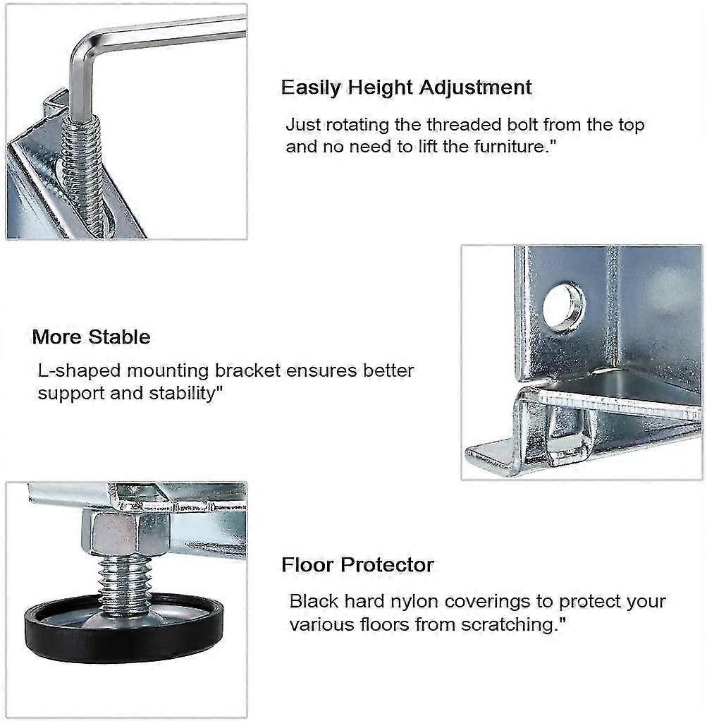 Heavy Duty Adjustable Leveling Feet Hexagon Nuts Lock Furniture Legs ...