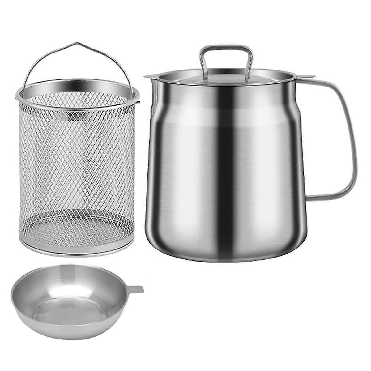 1.5L 304 Stainless Steel Versatile Oil Filter Tank Stainless Steel Oil Filter Pot Multi ...