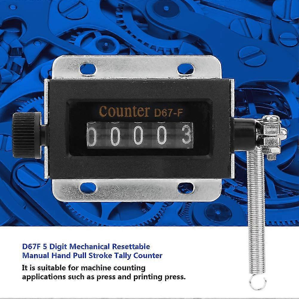 Mechanical Counter, D67f 5 Digit Counter 0-99999 Manual Mechanical Reset Manual Stroke Counter ...