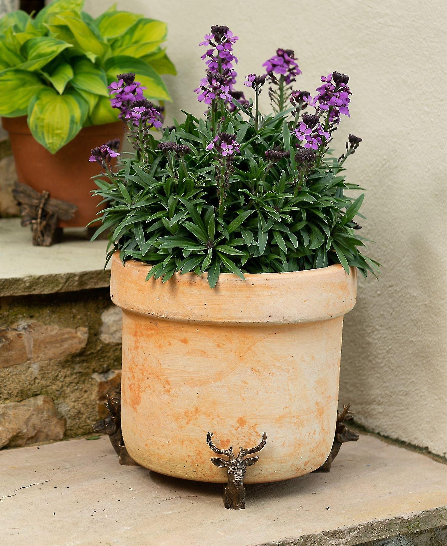 Potty Feet Decorative Stag Themed Plant Pot Feet - Bronze Color - Set ...