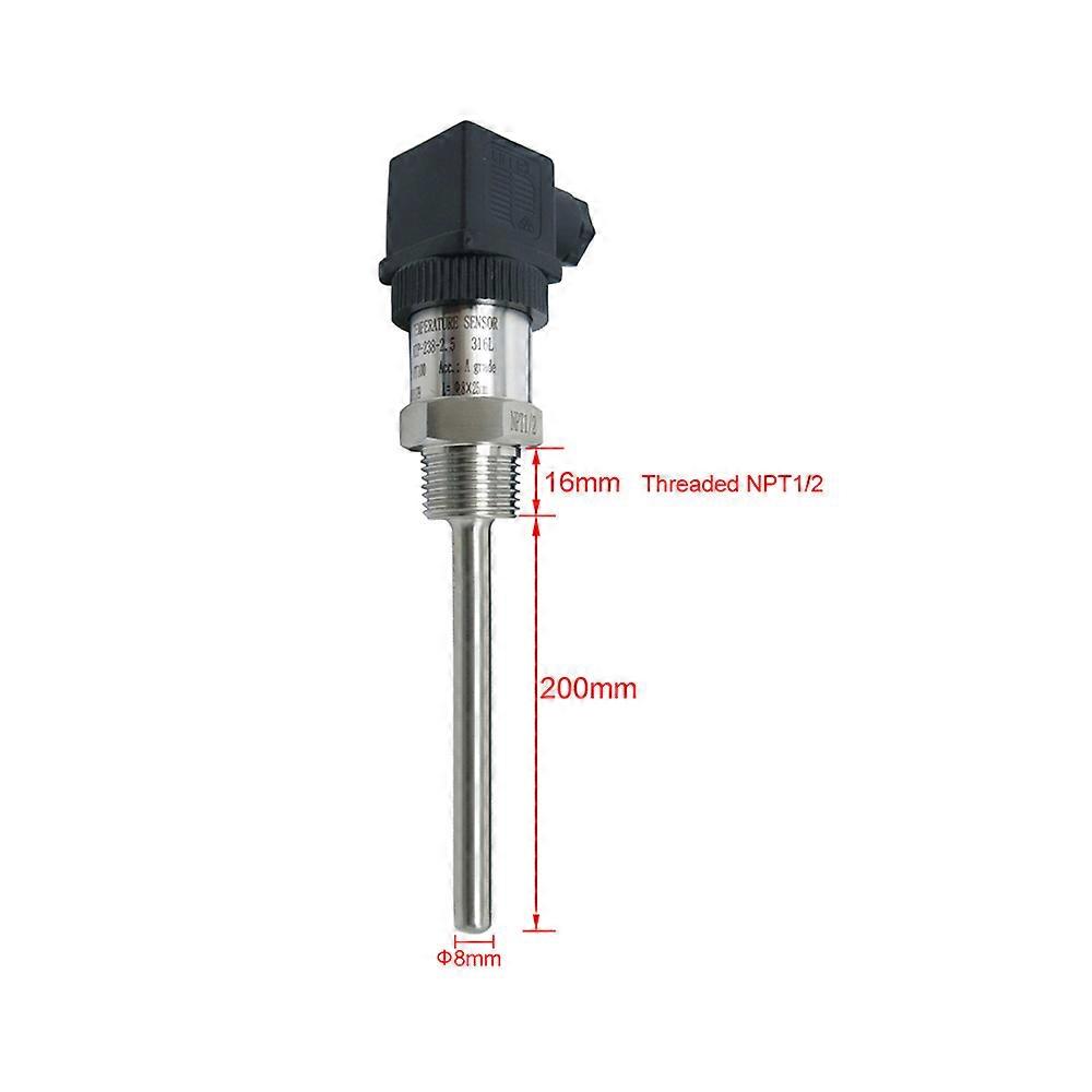 RTD Pt100 Temperature Sensor 3 Wire -50C to 300C Thermal Resistance Thread Tri-Clamp Temperature ...