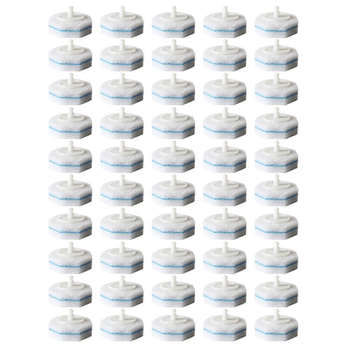 50Pcs Toilet Cleaning Sponge Heads Disposable Toilet Brush Bilayer ...