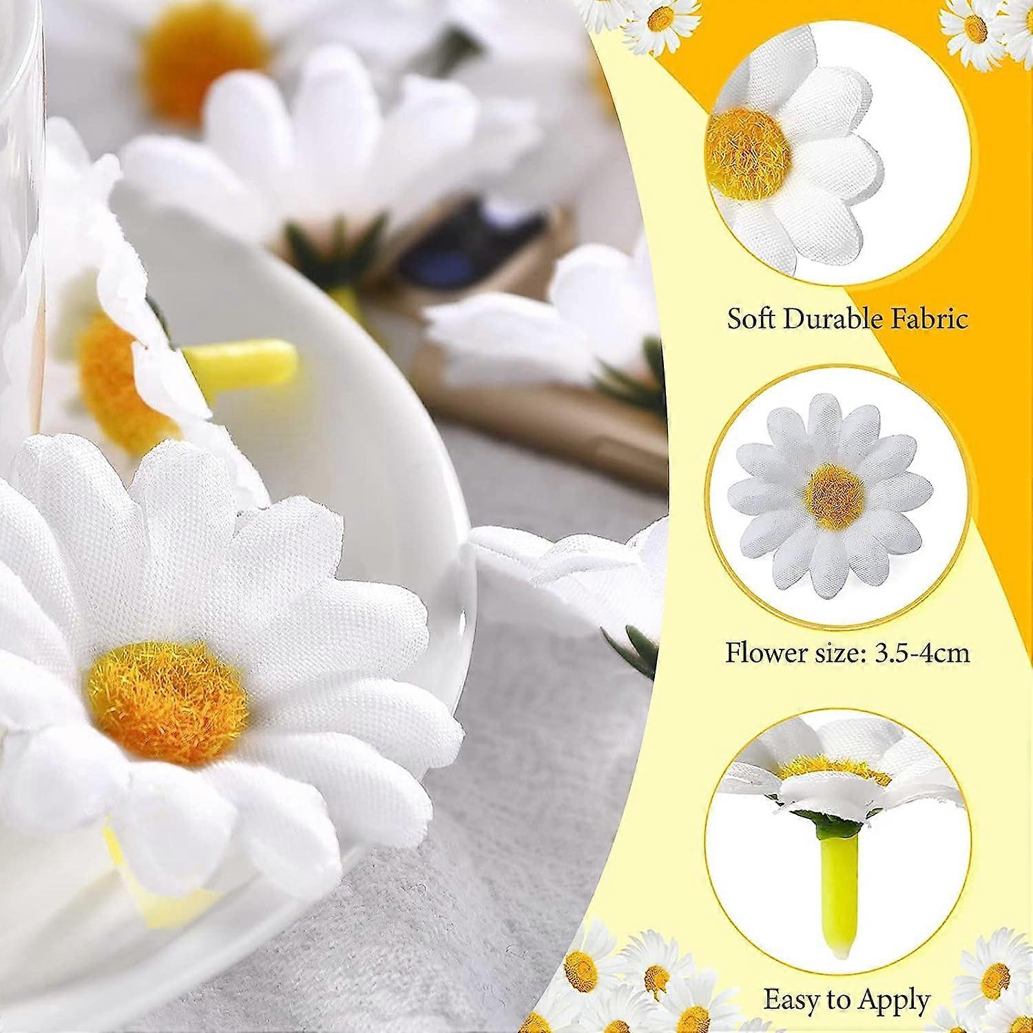 100 Pieces Artificial Daisies, Small Daisy Deco Artificial Flowers ...