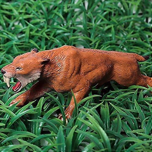 Smilodon Figurine Realistic Plastic Smilodon Saber-Toothed Cat Figurine ...