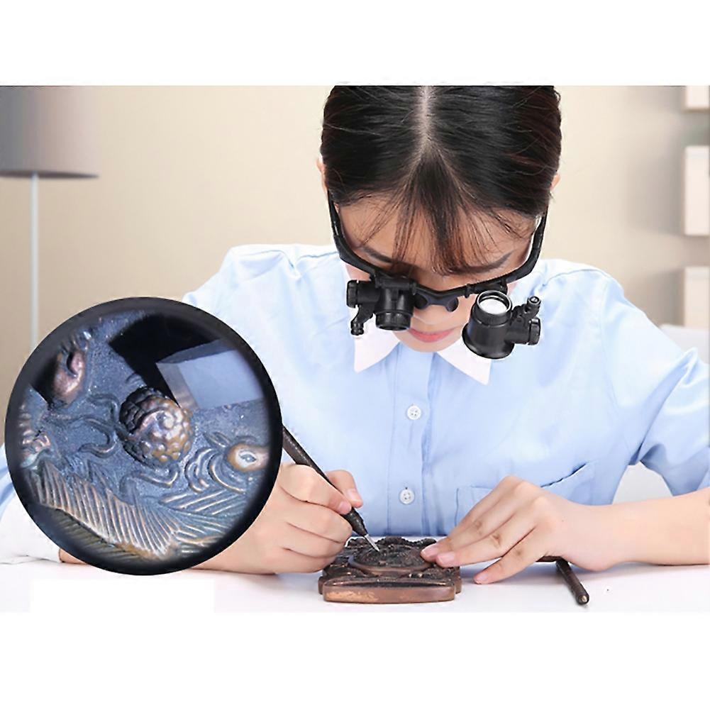 2.5X 4X 6X 8X 10X 15X 20X 25X LED Glasses Magnifier Magnifying Repair ...
