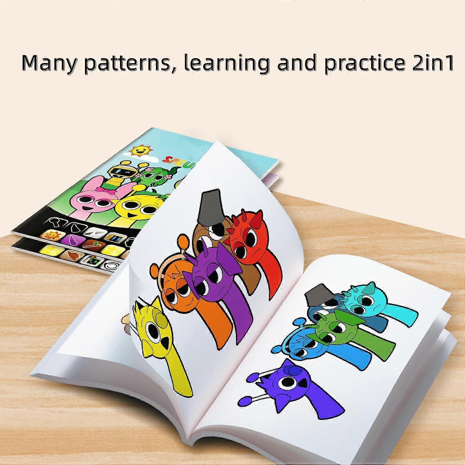 Sprunki Handwriting Book,Children's Coloring Books,Tracing Book, line ...