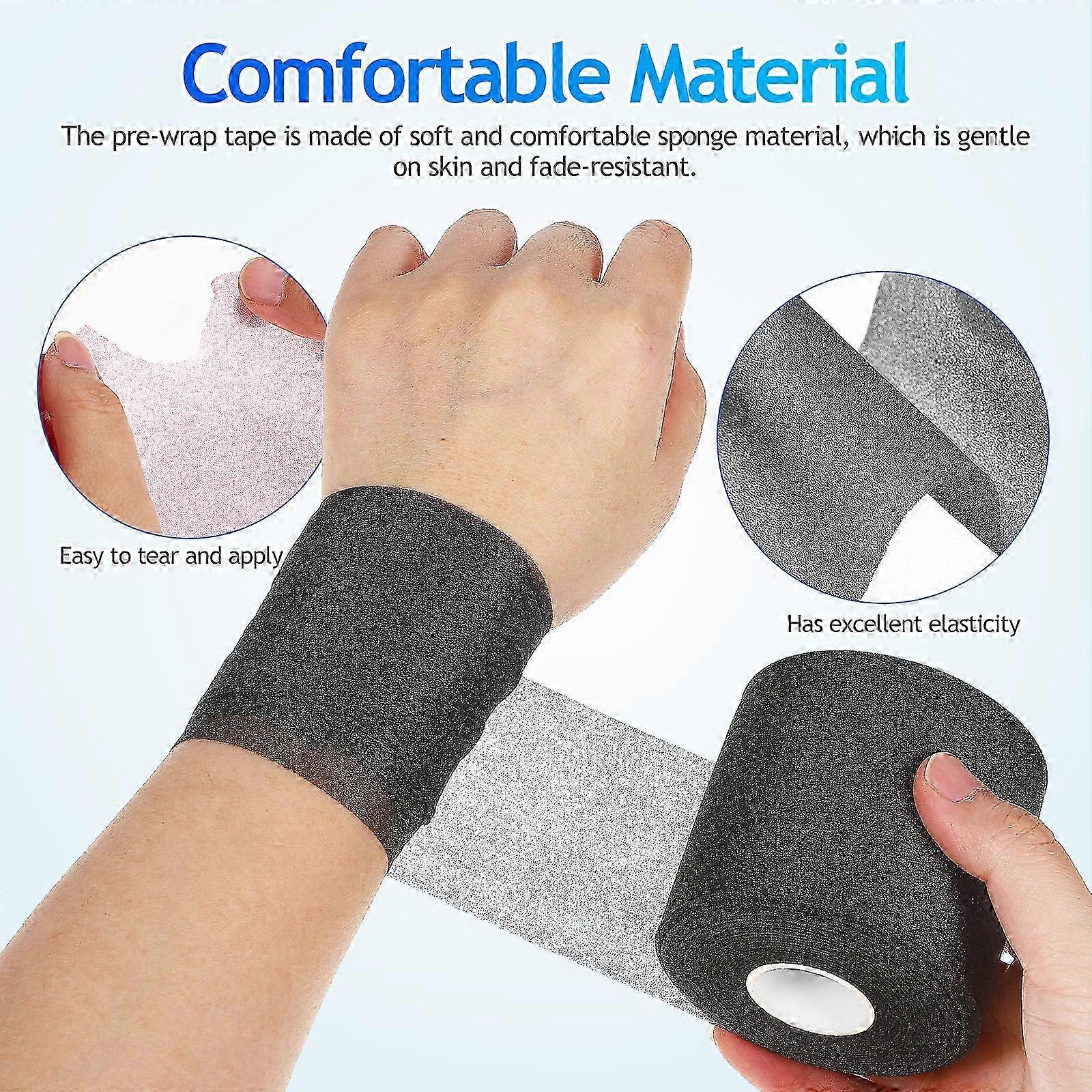 4 Rolls Pre Wrap Tapes Athletic Baseball Wrist Tape Athletic Tape Pre ...