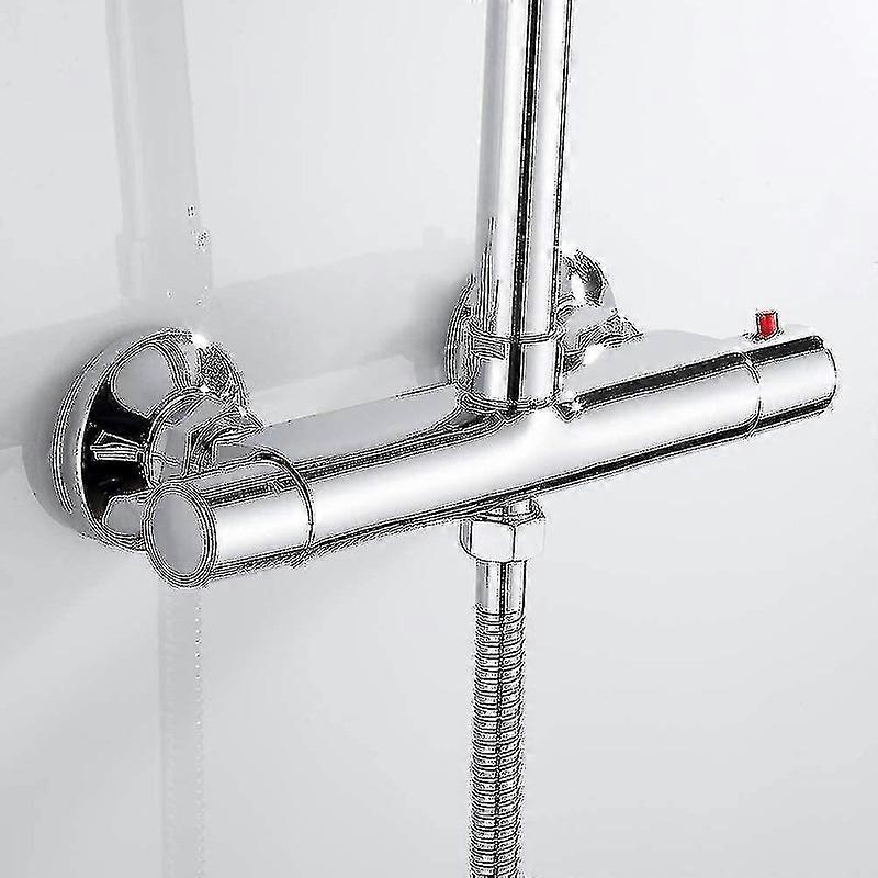 Thermostatic Shower Mixer 2 Outlets High and Low Chrome Brass Anti ...