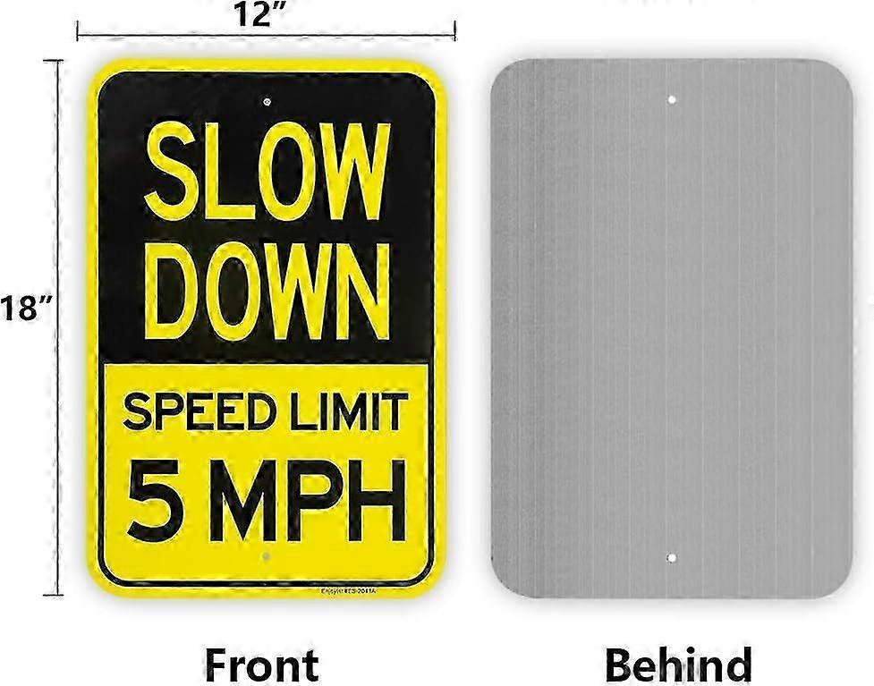 Slow Down Speed Limit 55 MPH Metal Sign, 12 x 16 Inches Traffic Sign ...