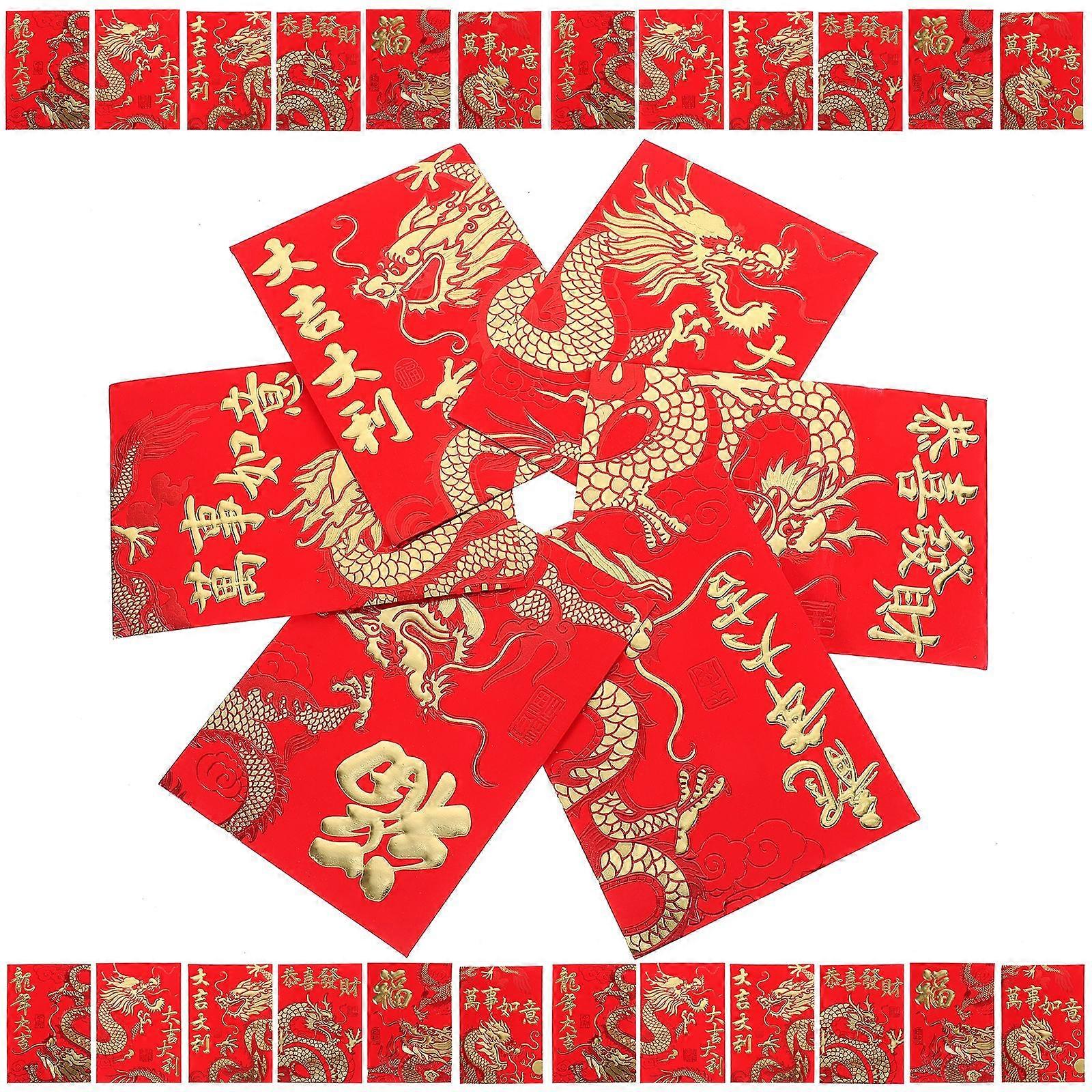 60pcs Traditional Red Pockets Creative Red Envelopes Gifts Festival Red ...