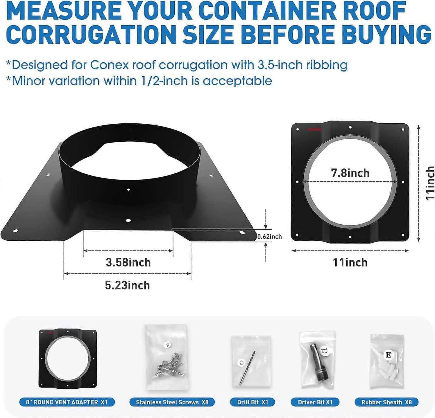 Shipping Container Roof Vent Adapter,Designed for Corrugated Roof ...