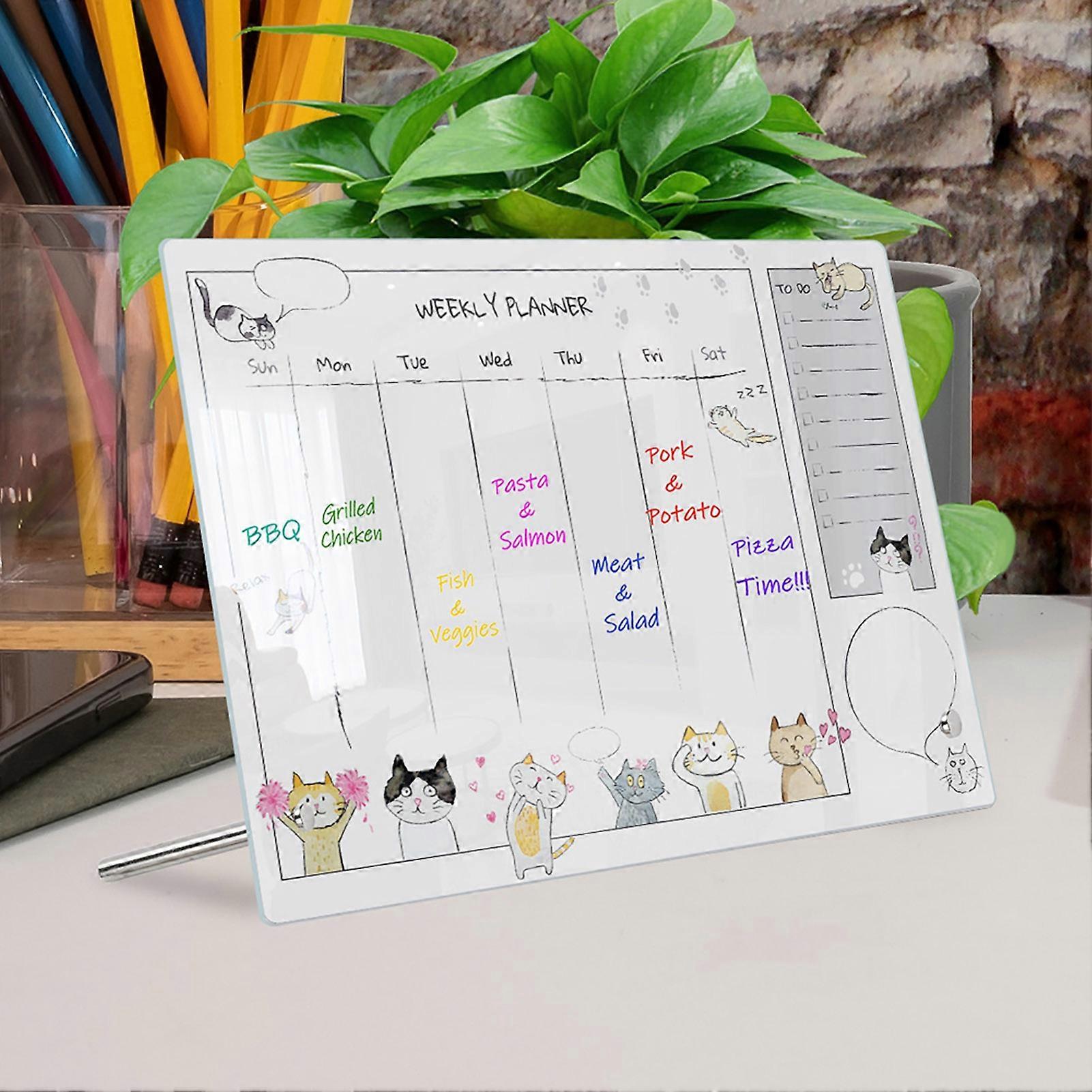 Kinzd Daily Planner Whiteboard Acrylic Desktop Small Whiteboard ...
