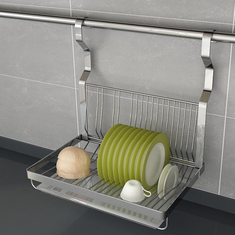 Stainless Steel Folding Hanging Dish Rack Draining Bowl Rack Plates ...