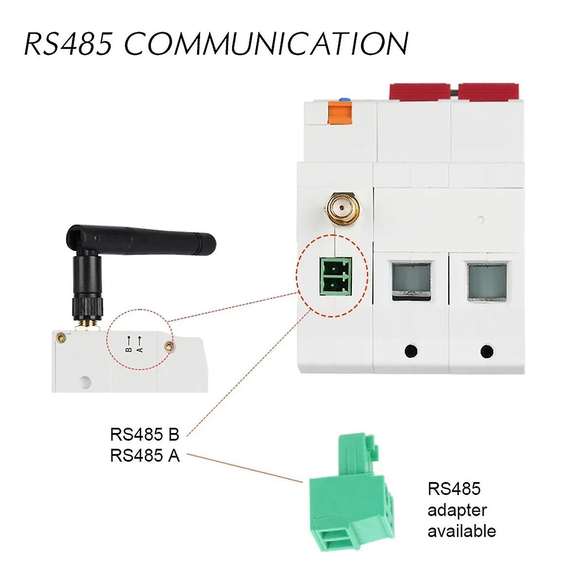 Tuya Smart Wifi Rs485 2p 63a Mcb Breaker Prepaid Meter Timer Switch ...