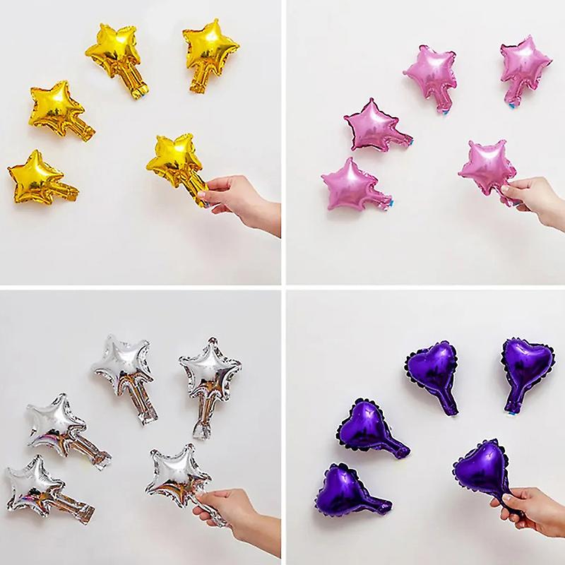 10pcs 5 Inch Mini Heart Pentagram Foil Balloons Wedding Birthday Party ...