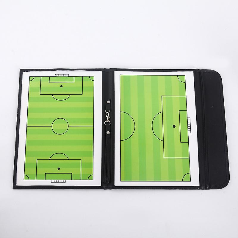 Three-fold football tactical board color folding coach board leather ...