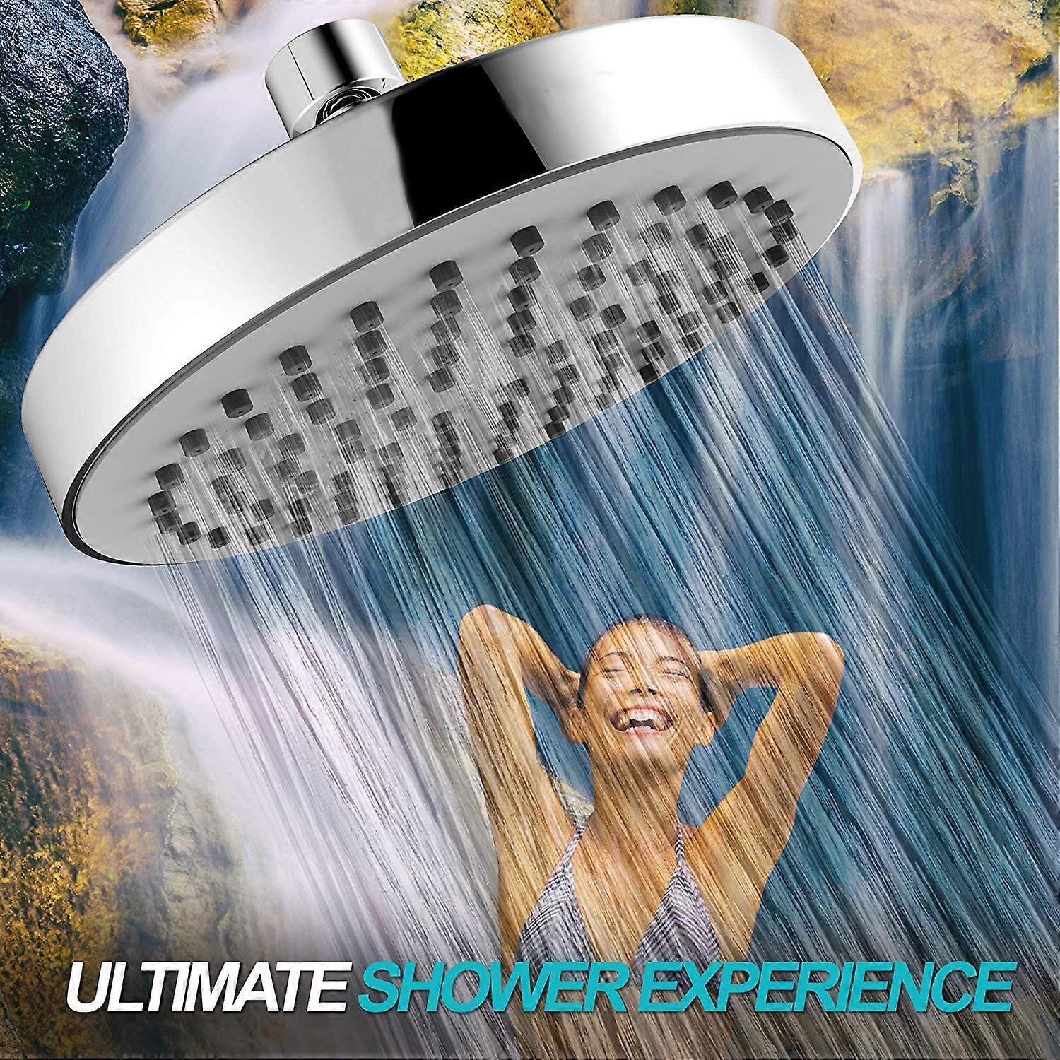 15cm Shower Head - Round Stainless Steel High Pressure Shower Head for ...